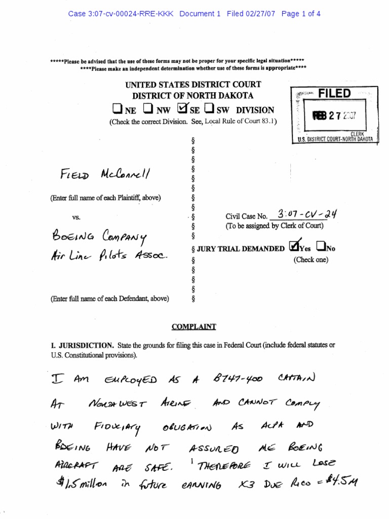 Field Mcconnell Boeing Alpa 2007 | PDF
