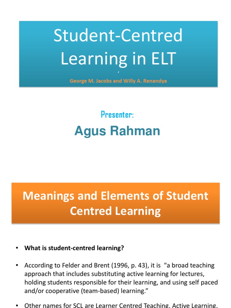 Student-Centred Learning in ELT | PDF | Constructivism (Philosophy Of ...