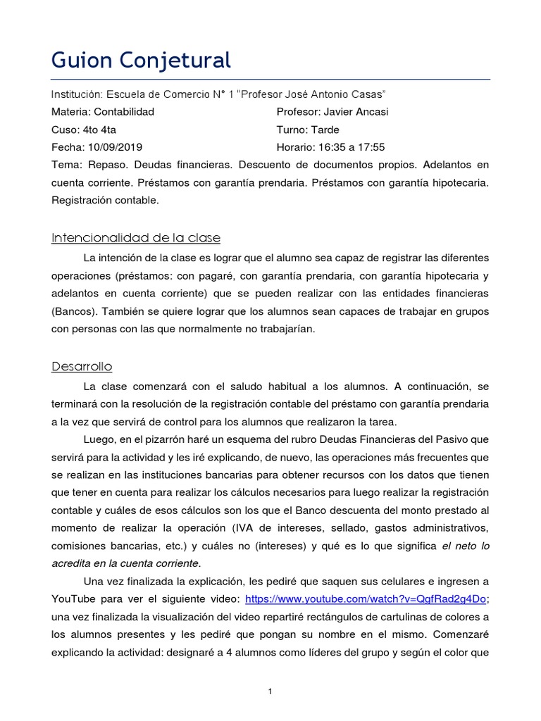 13 - Guion Conjetural | PDF | Hipoteca Comercial | Finanzas y ...