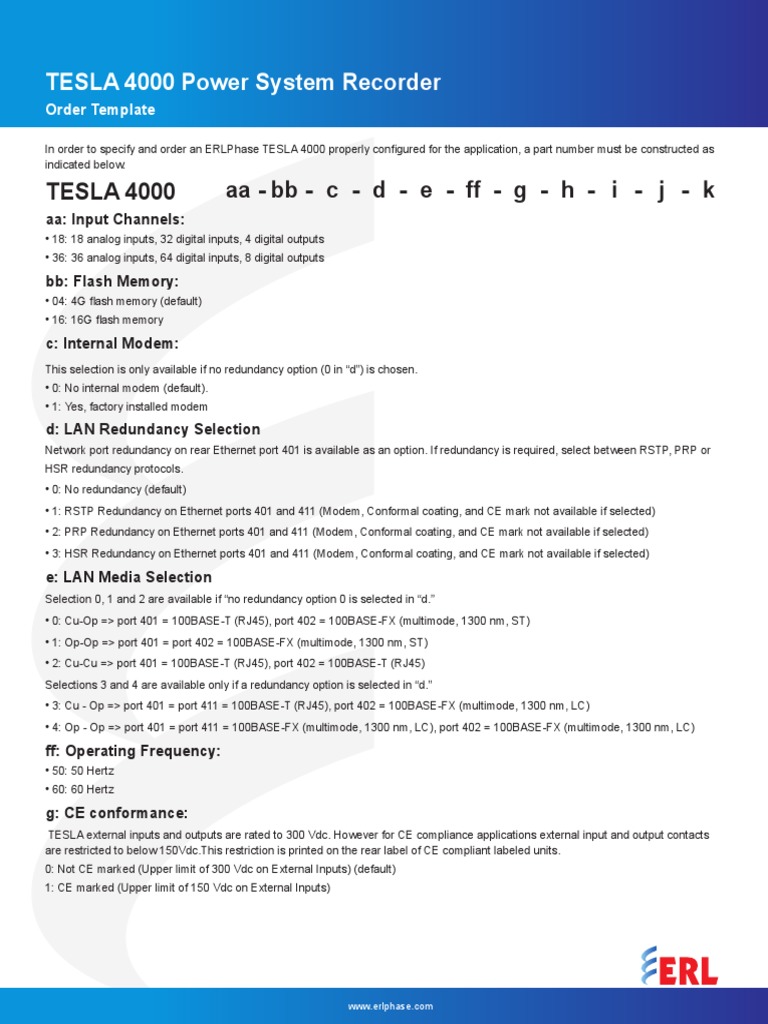 BBC D e FF G Aa TESLA 4000 H - J K I: TESLA 4000 Power System Recorder ...