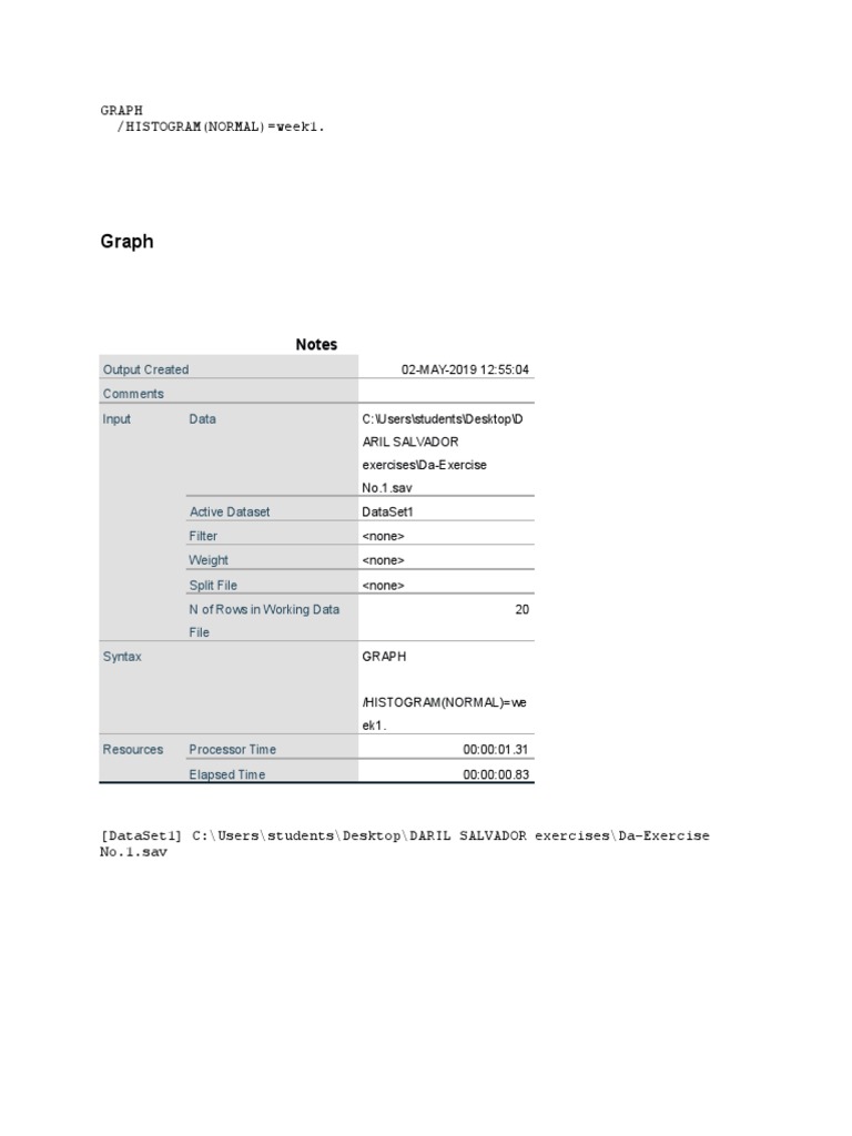 Exercise 2 Scenario 1 Word | PDF | Data Set | Dependent And Independent ...