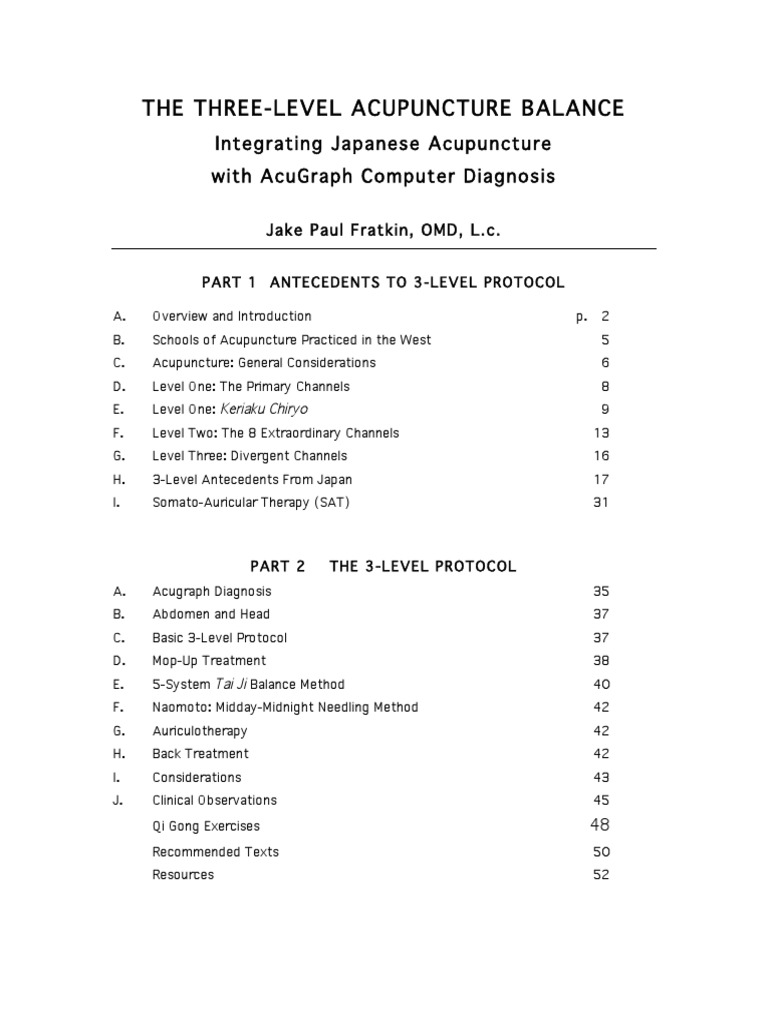 The Three-Level Acupuncture Balance: Integrating Japanese Acupuncture ...