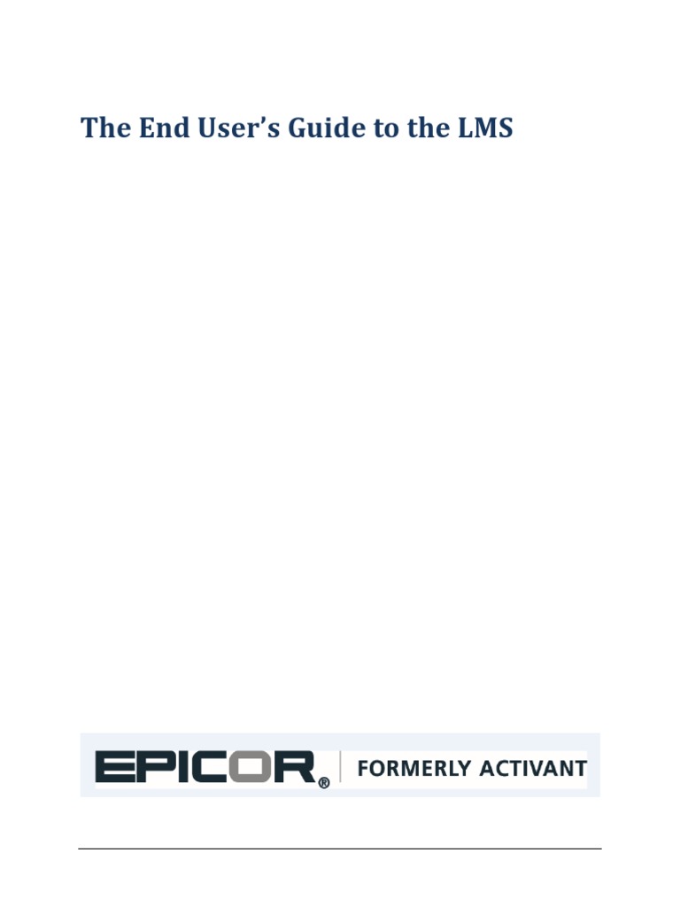 The End Users Guide To The LMS | PDF | Websites | Educational Technology