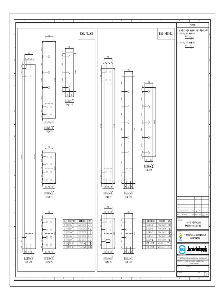 Electrical power and control cable routing layout and busbar drawing | PDF