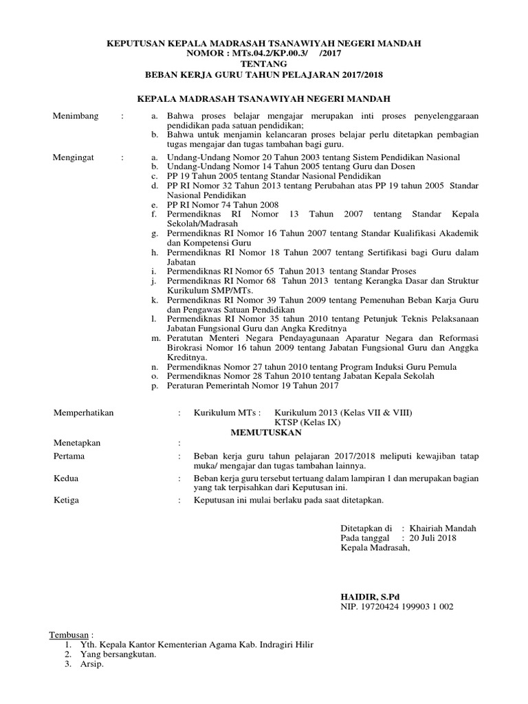 CONTOH SK Pengangkatan GTT | PDF