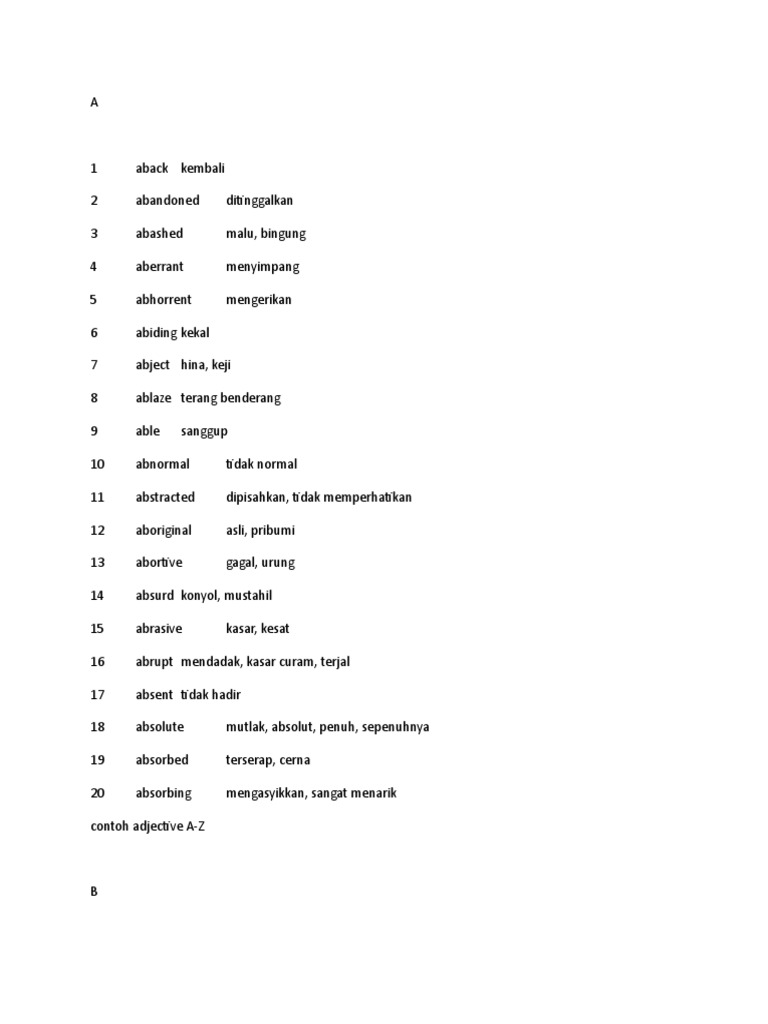 Kosa Kata Bhs Inggris | PDF