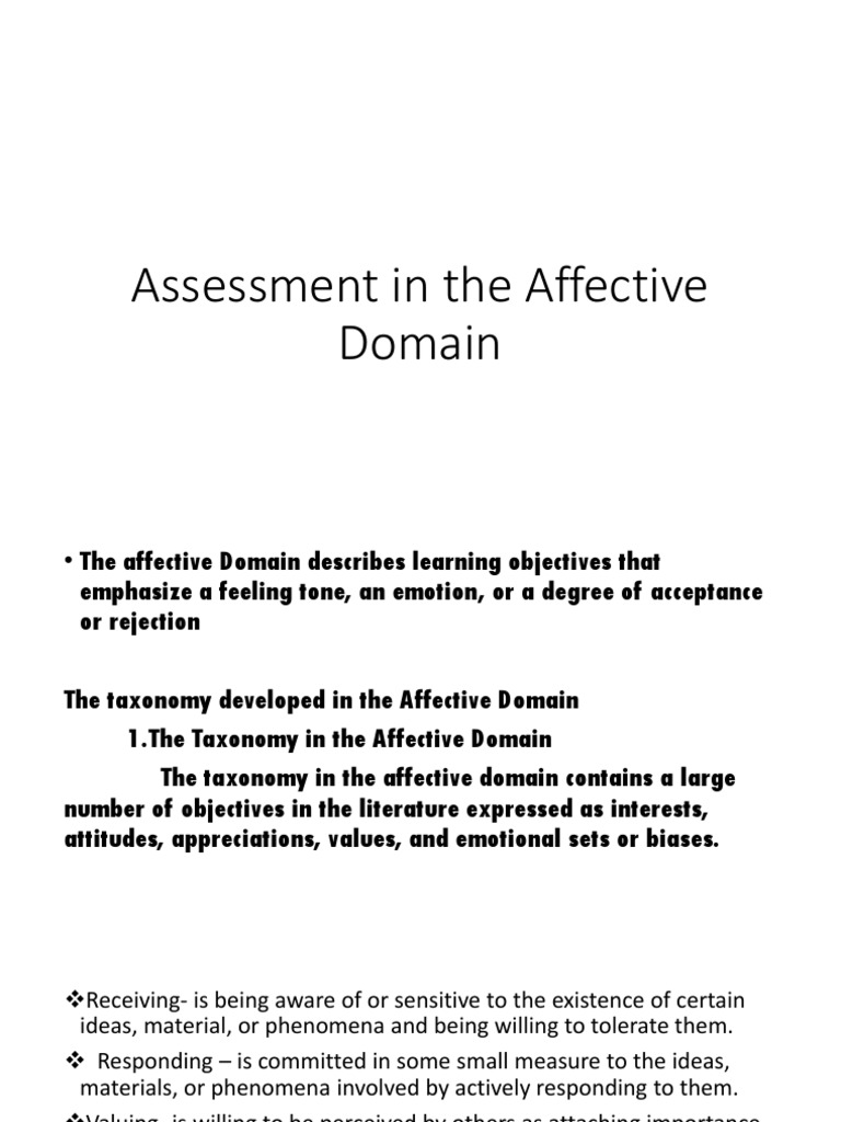 Assessment in The Affective Domain | PDF | Motivation | Motivational