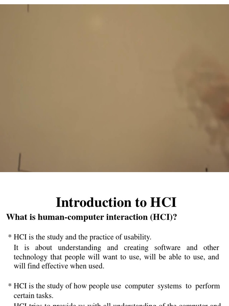 Introduction To HCI | PDF | Human–Computer Interaction | Usability