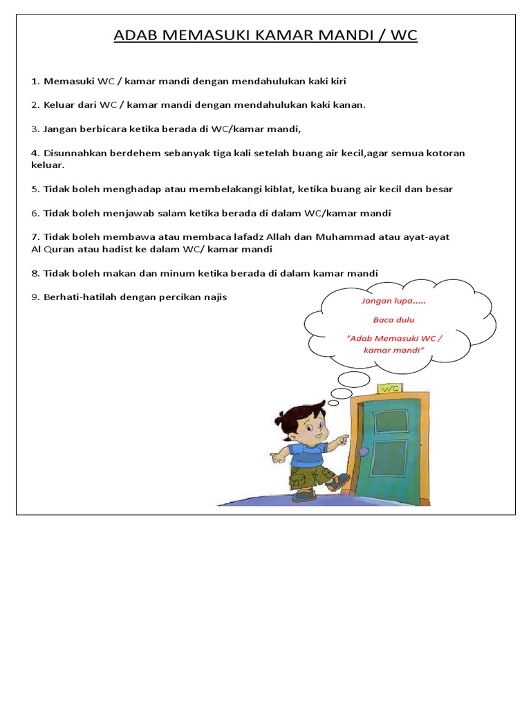 Adab Keluar Masuk Kamar Mandi | PDF