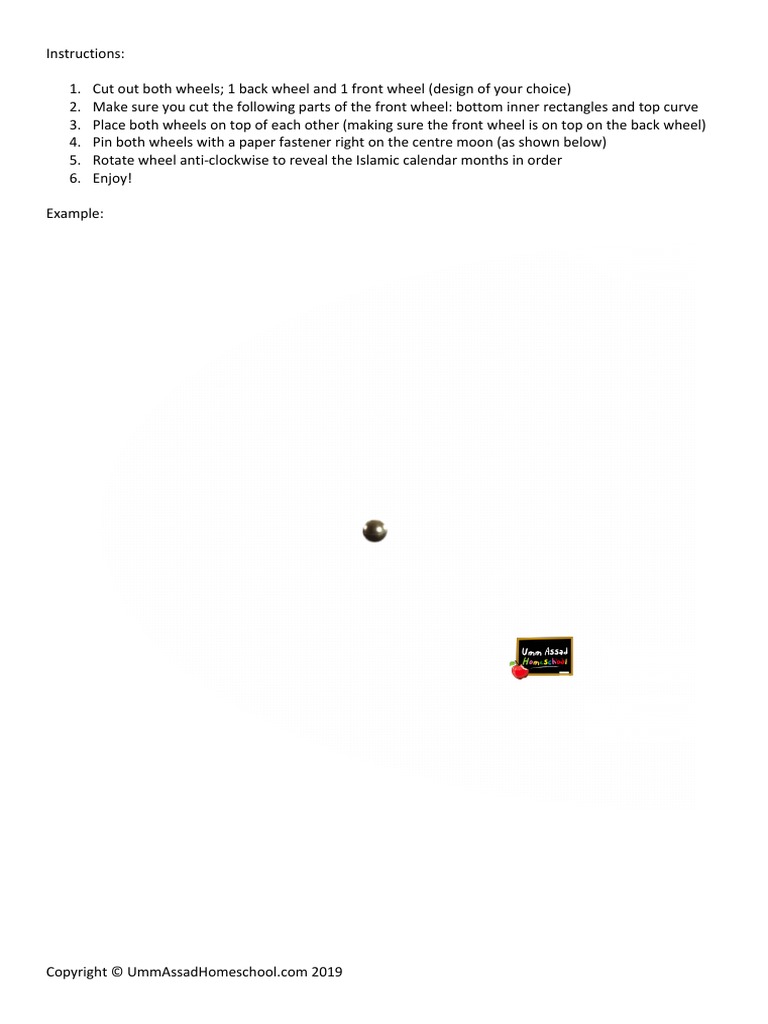 Islamic Calendar Months Wheel | PDF | Moon | Abrahamic Religions