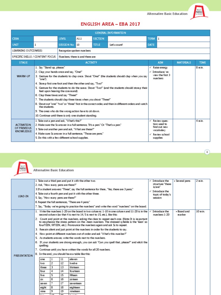 English Area - Eba 2017: General Information Ceba Level Section Term ...