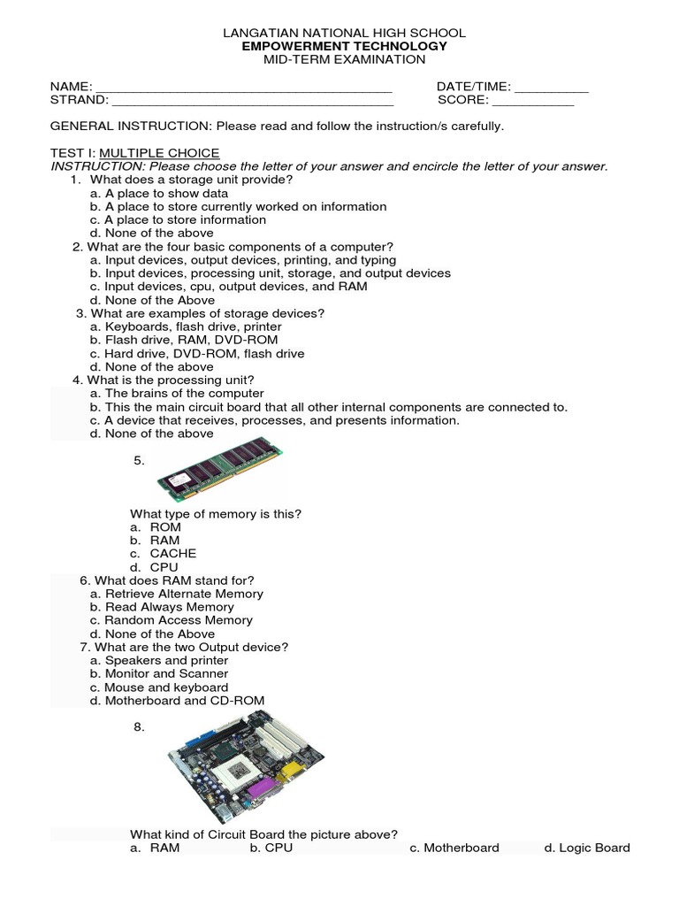 Midterm Css | PDF | Random Access Memory | Input/Output