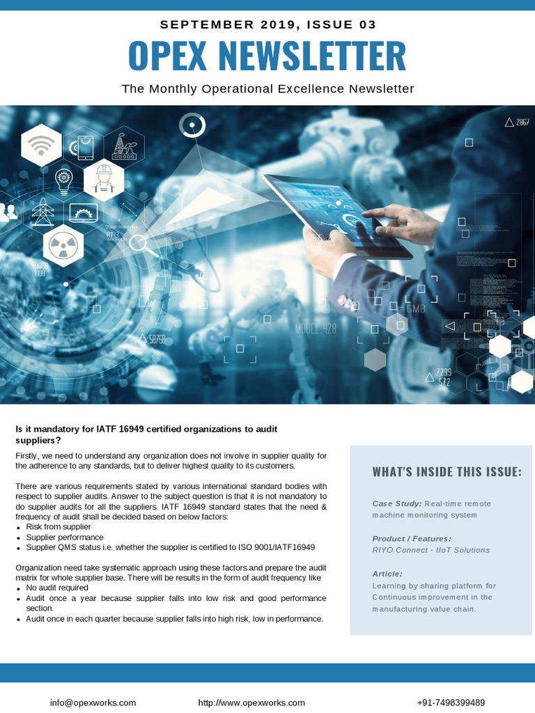 Opex Newsletter: The Monthly Operational Excellence Newsletter | PDF ...