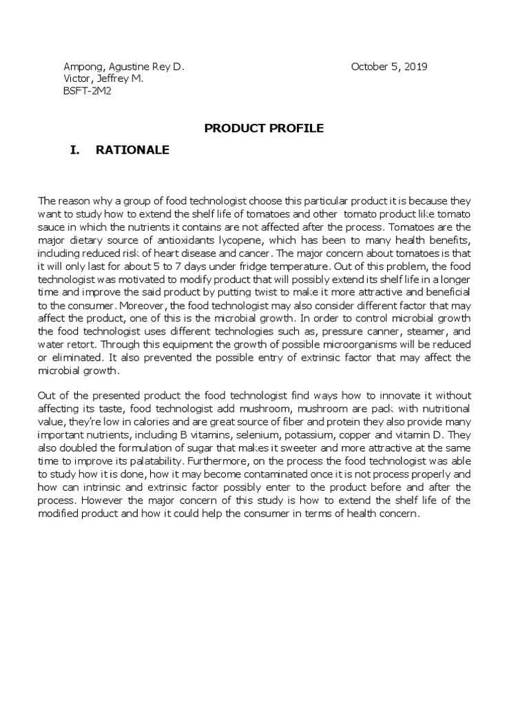 Product Profile | PDF | Colony Forming Unit | Foods