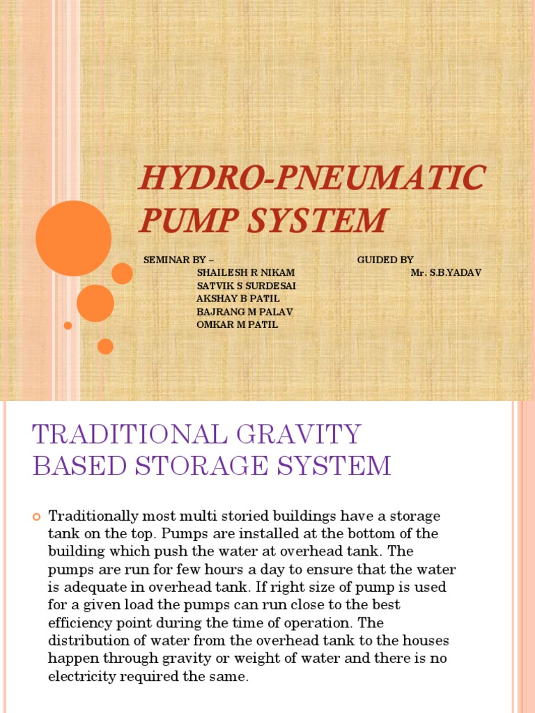 Hydro-Pneumatic Pump System Overview | PDF | Plumbing | Pump