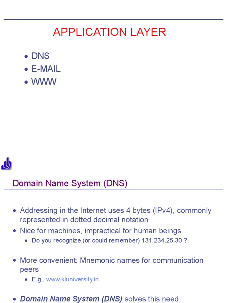 Application layer-DNS, E-Mail | PDF | Domain Name System | Network Service