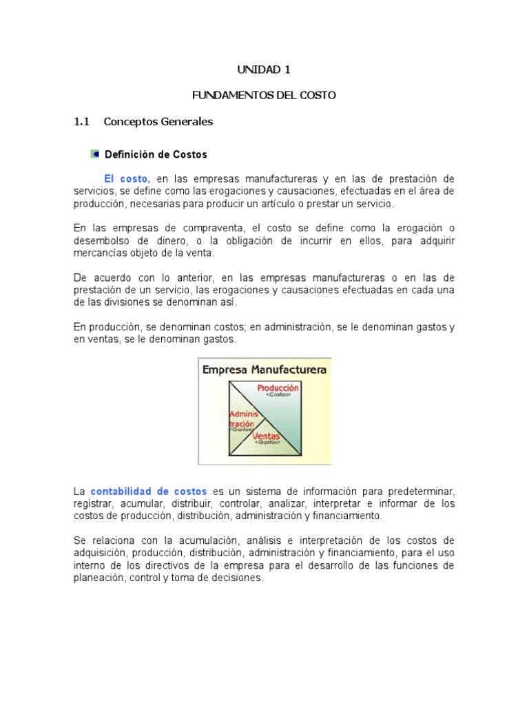 Clasificacion de Los Costos | PDF | Contabilidad de costos | Costo