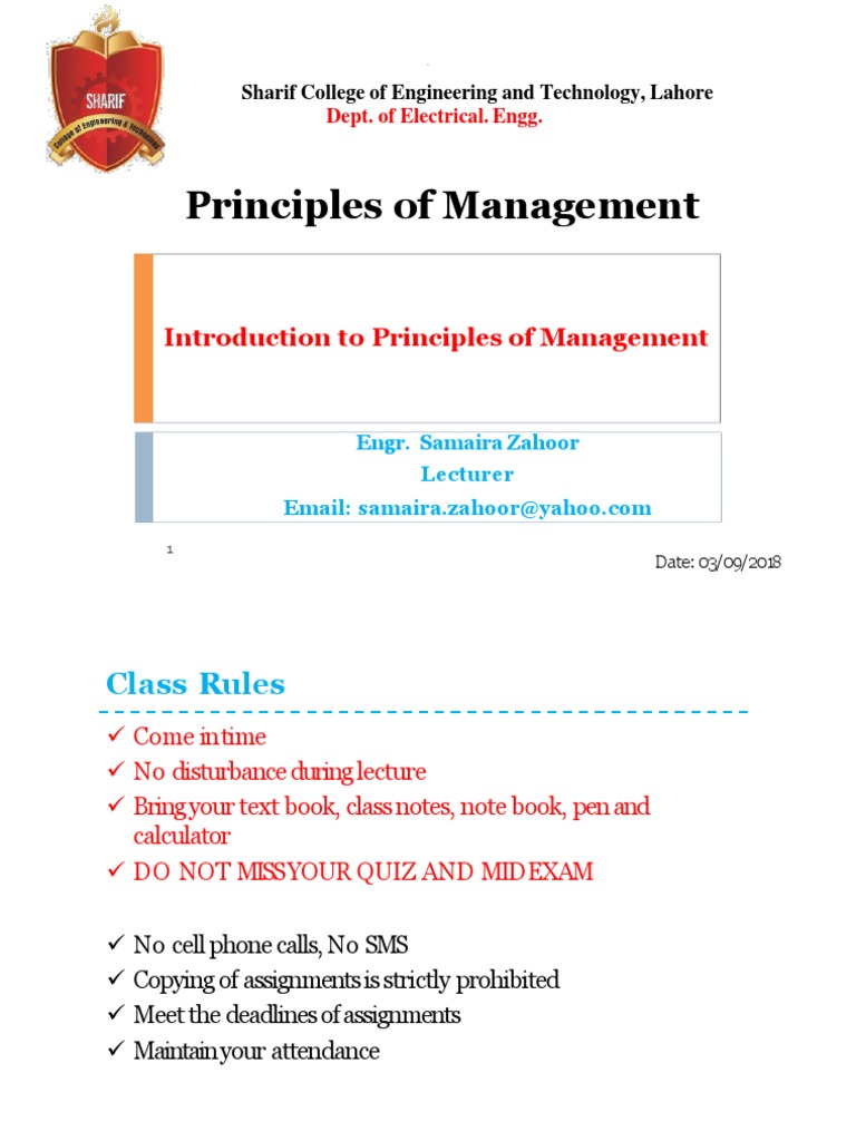 Introduction To Principles of Management | PDF | Goal | Employment