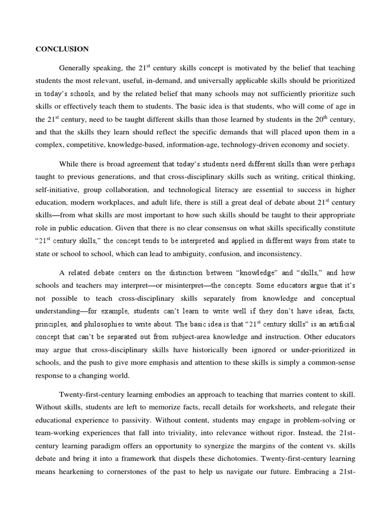 Conclusion | PDF | Critical Thinking | Learning