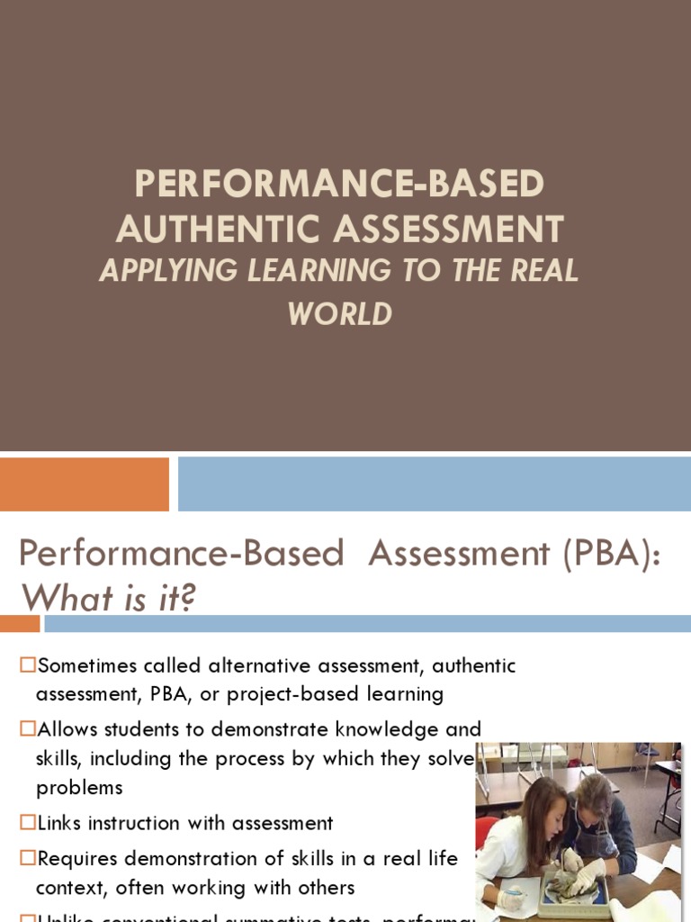 Performance Based Assessement | PDF | Educational Assessment | Teaching