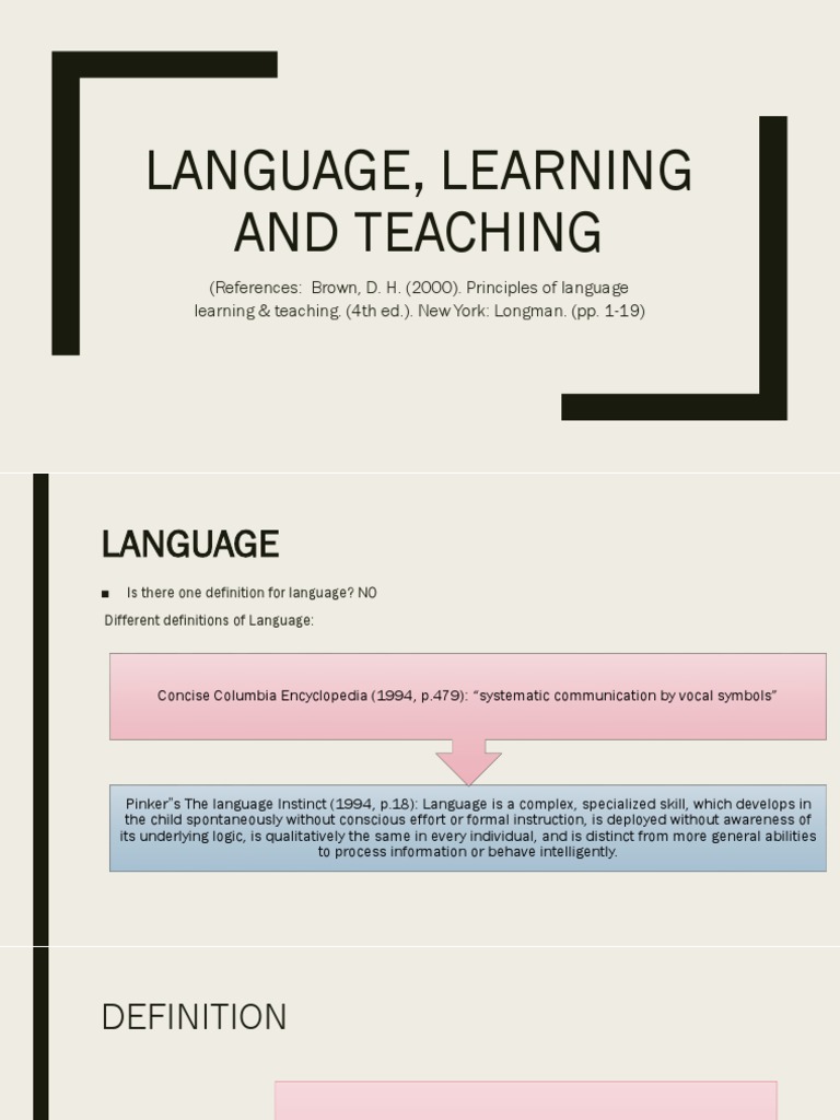 Language, Learning and Teaching | PDF | Language Education | Second ...
