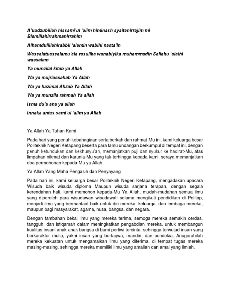 Doa Wisuda | PDF