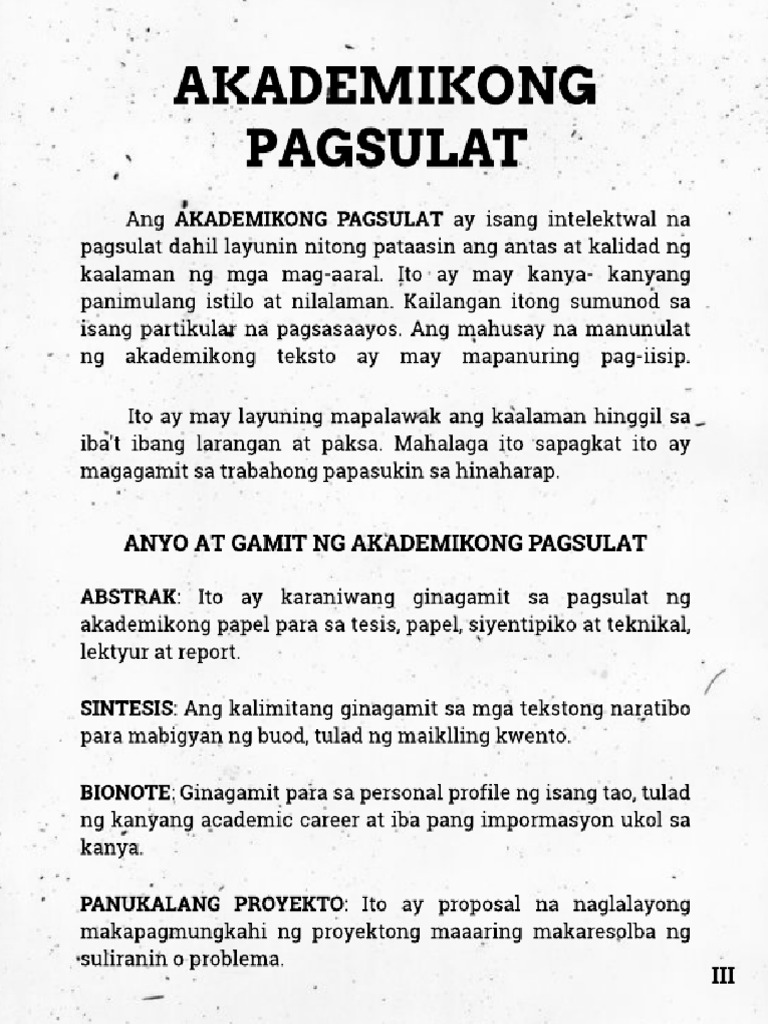 Akademikong Pagsulat | PDF
