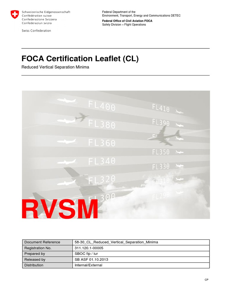 CL Reduced Vertical Separation Minima | PDF | Transponder (Aeronautics ...
