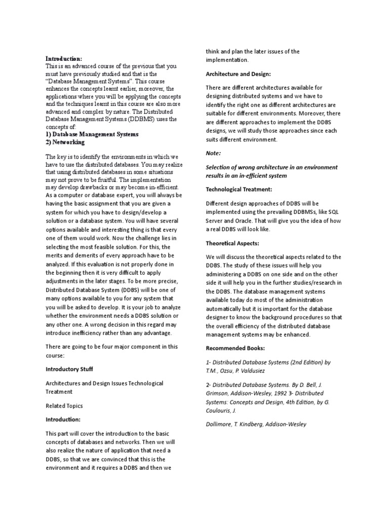 Distributed Database | PDF | Relational Database | Relational Model
