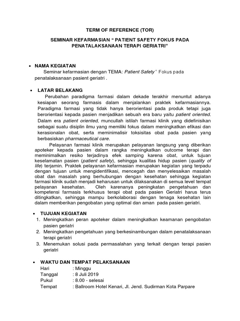 Term of Reference (Tor) Iai | PDF