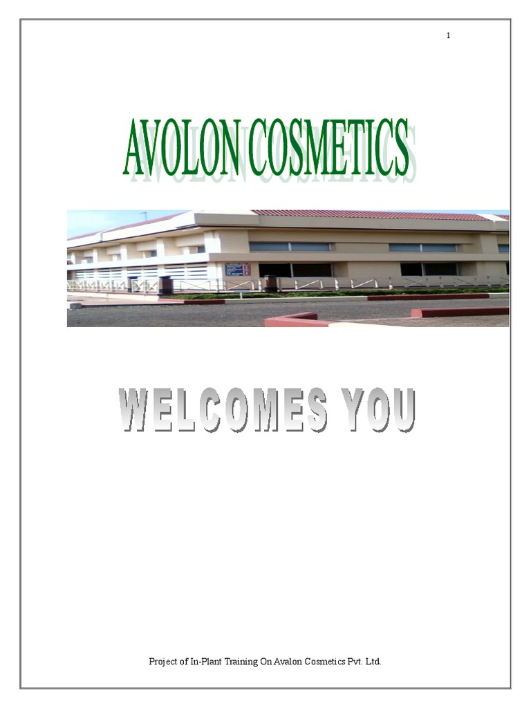 Project of In-Plant Training On Avalon Cosmetics Pvt. LTD | PDF | Human ...