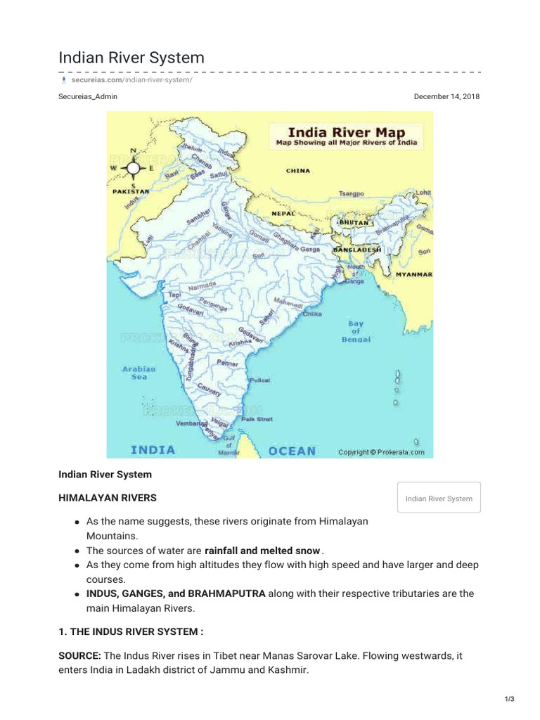 Indian River System | Download Free PDF | Indus River | Himalayas