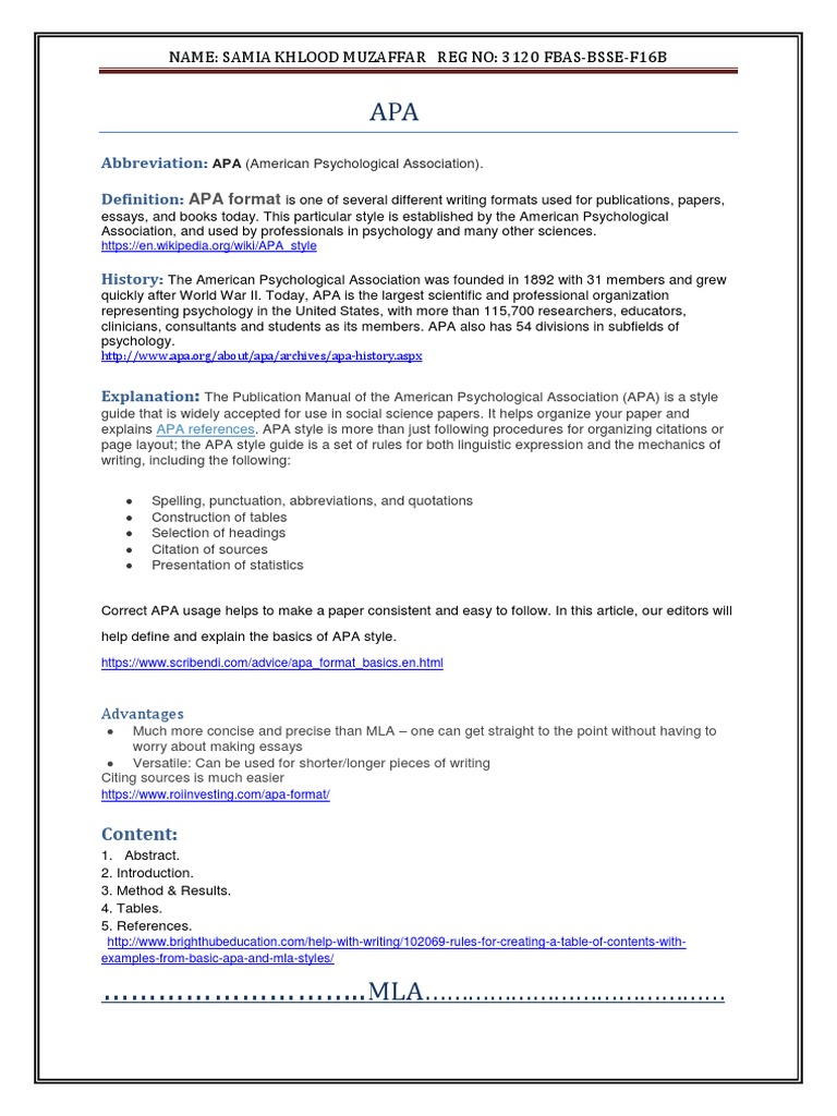 Abbreviation: Definition:: APA Format | Download Free PDF | Citation ...