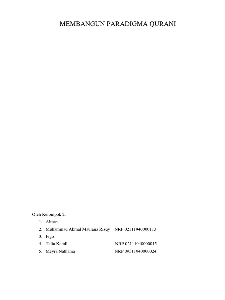 Membangun Paradigma Qurani | PDF
