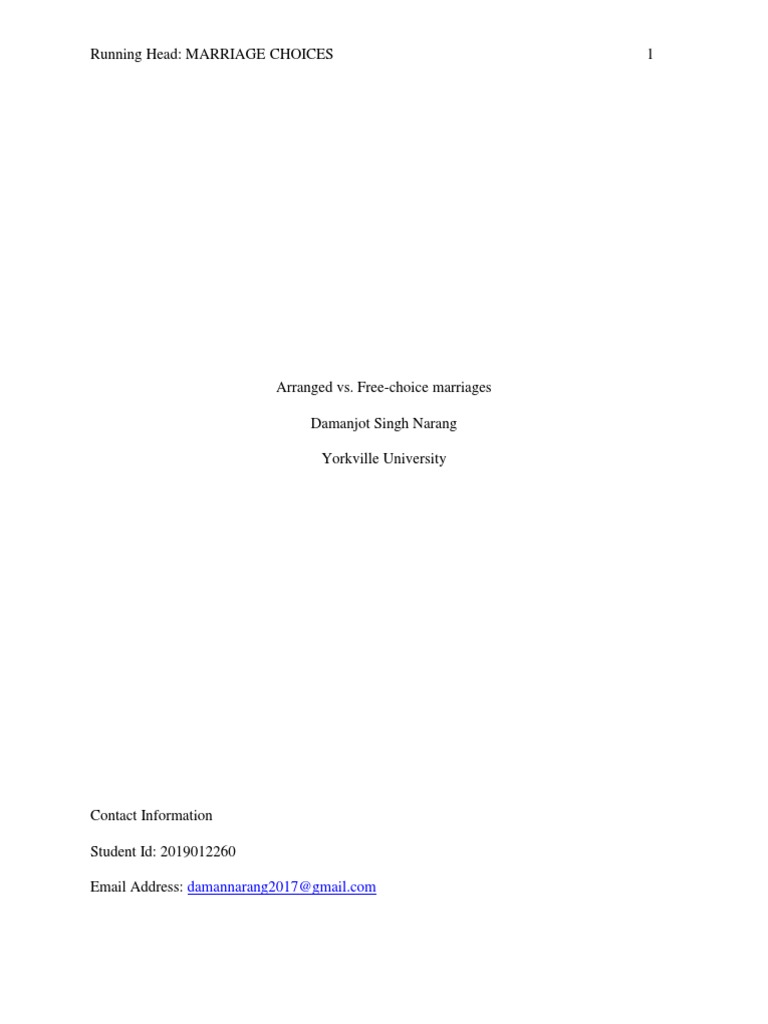 Arranged vs. Love Marriages | PDF | Marriage | Family