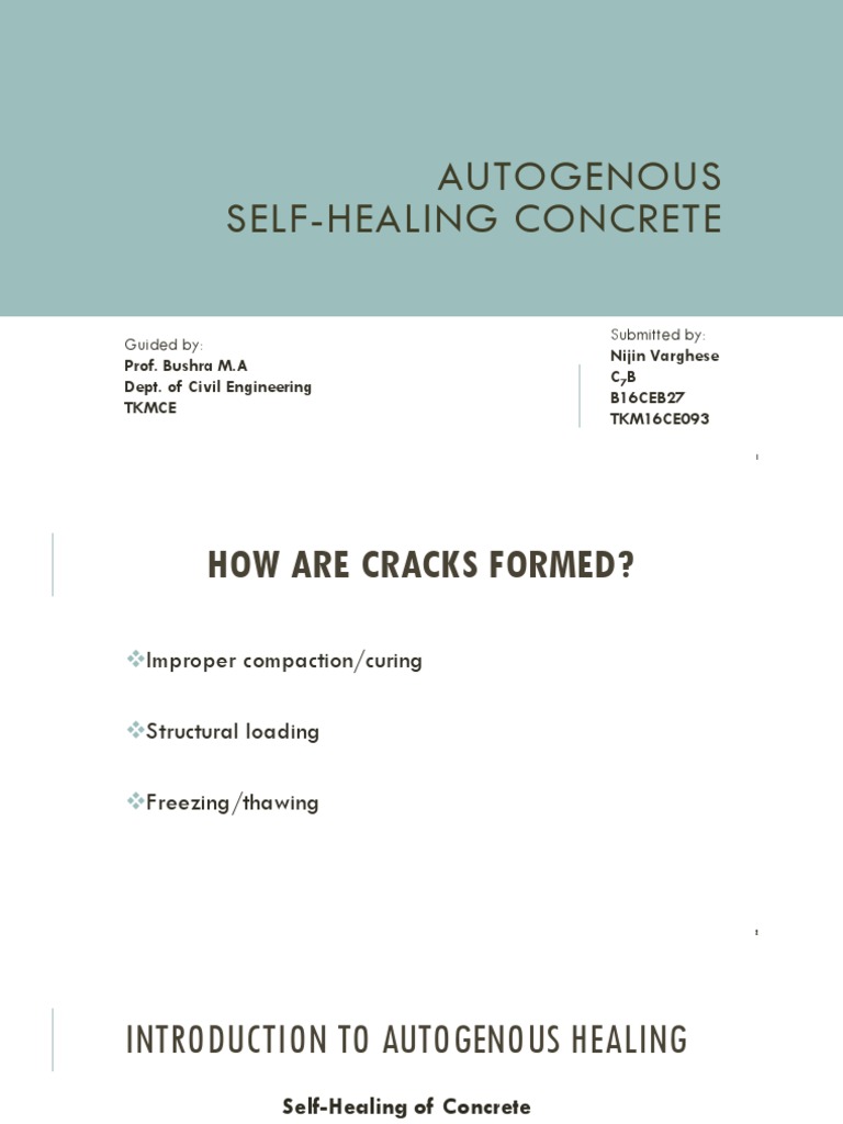 Autogenous Self-Healing of Concrete | PDF | Concrete | Physical Chemistry