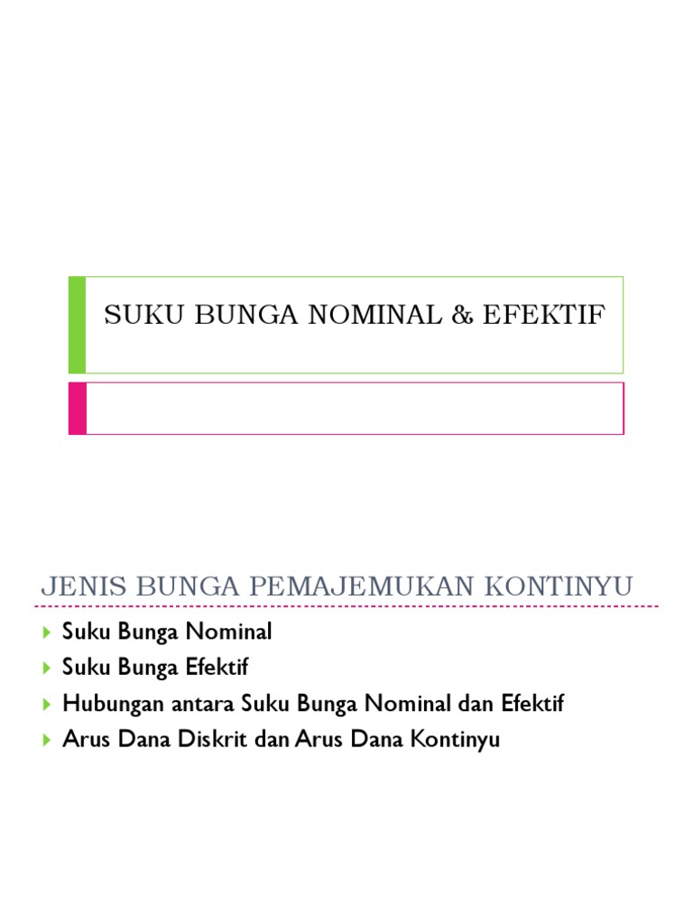 Suku Bunga Nominal vs Efektif: Panduan Lengkap | PDF