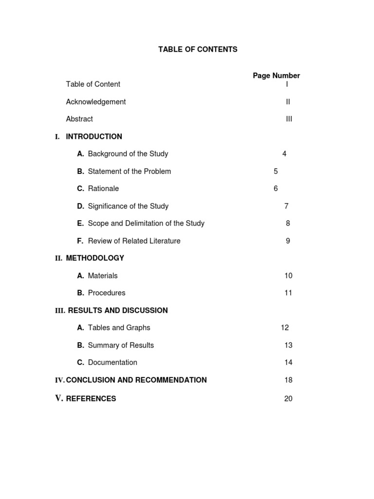 Table of Content I Acknowledgement II III | PDF