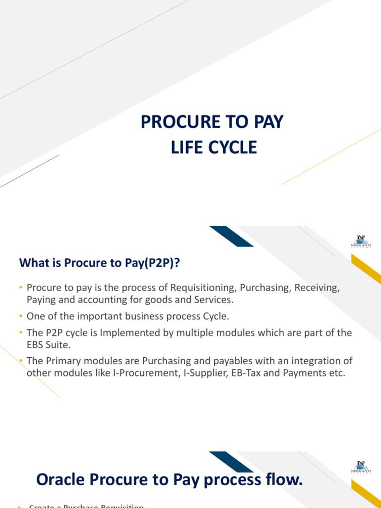 Procure To Pay Life Cycle | PDF | Accounts Payable | Invoice