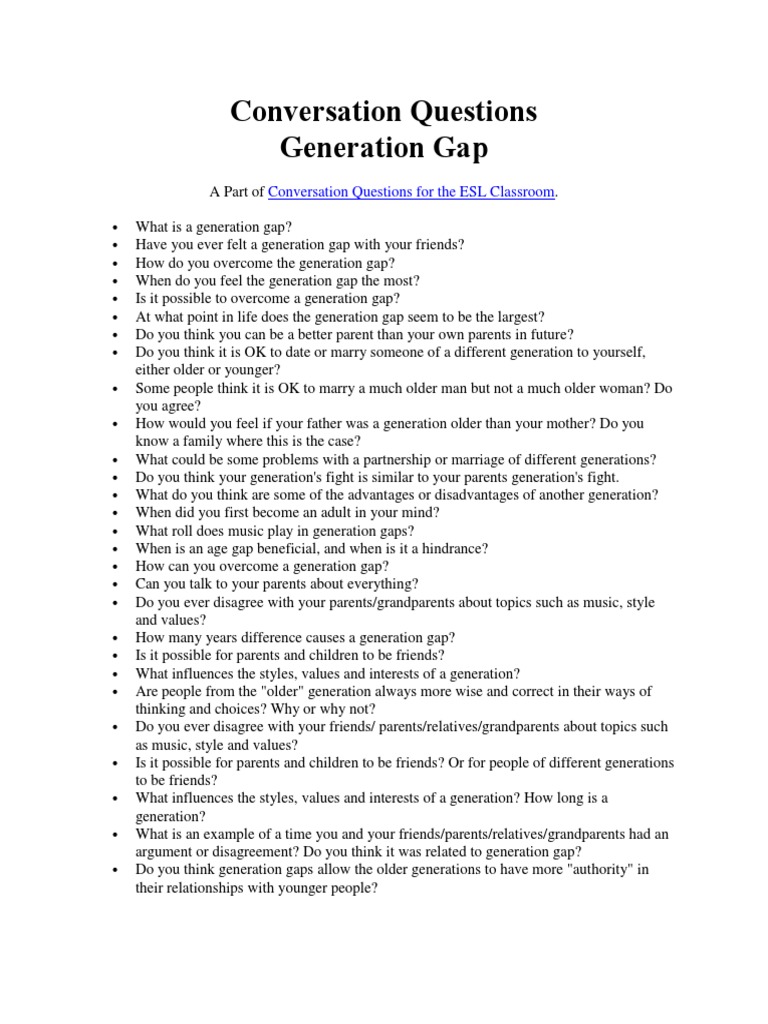 Conversation Questions Generation | PDF | Behavioural Sciences | Psychology