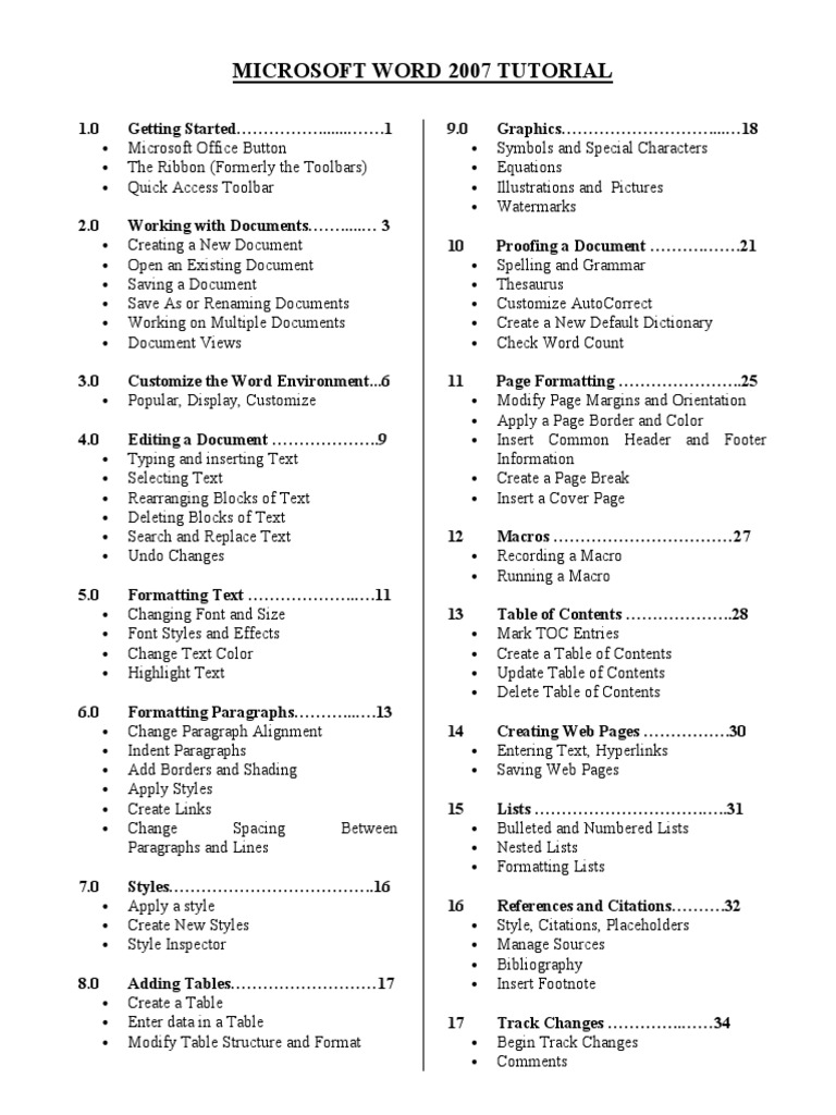 Word Tutorial 2007 Final | PDF | Hyperlink | Microsoft Word