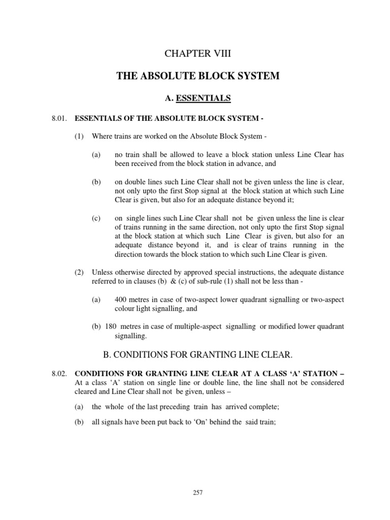 The Absolute Block System: A. Essentials | PDF | Transportation ...