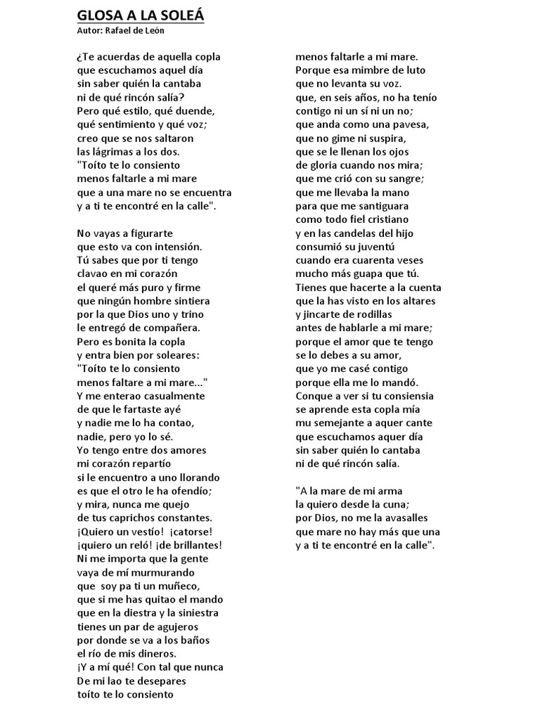 Glosa A La Soleá | PDF