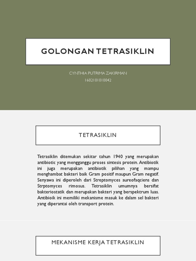 Golongan dan Mekanisme Tetrasiklin | PDF