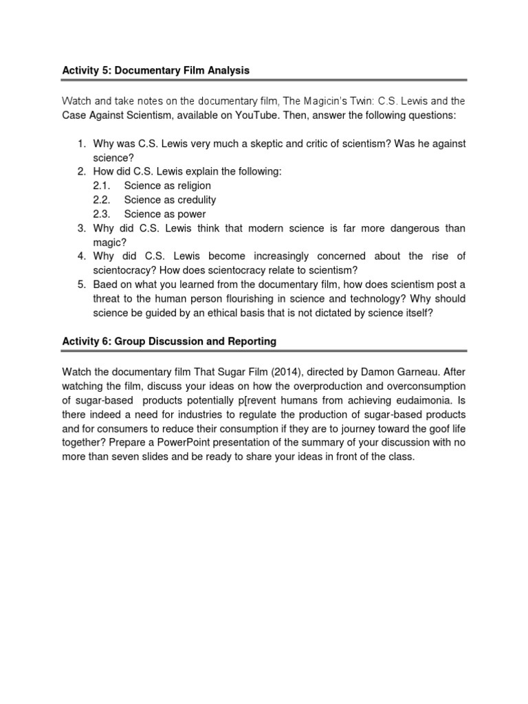 STS Activities | PDF