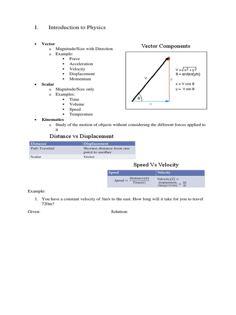 I. Introduction To Physics | PDF | Acceleration | Velocity