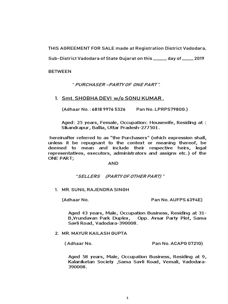 Sale Deed FORMAT FOR INDUSTRIAL LAND | PDF | Deed | Covenant (Law)