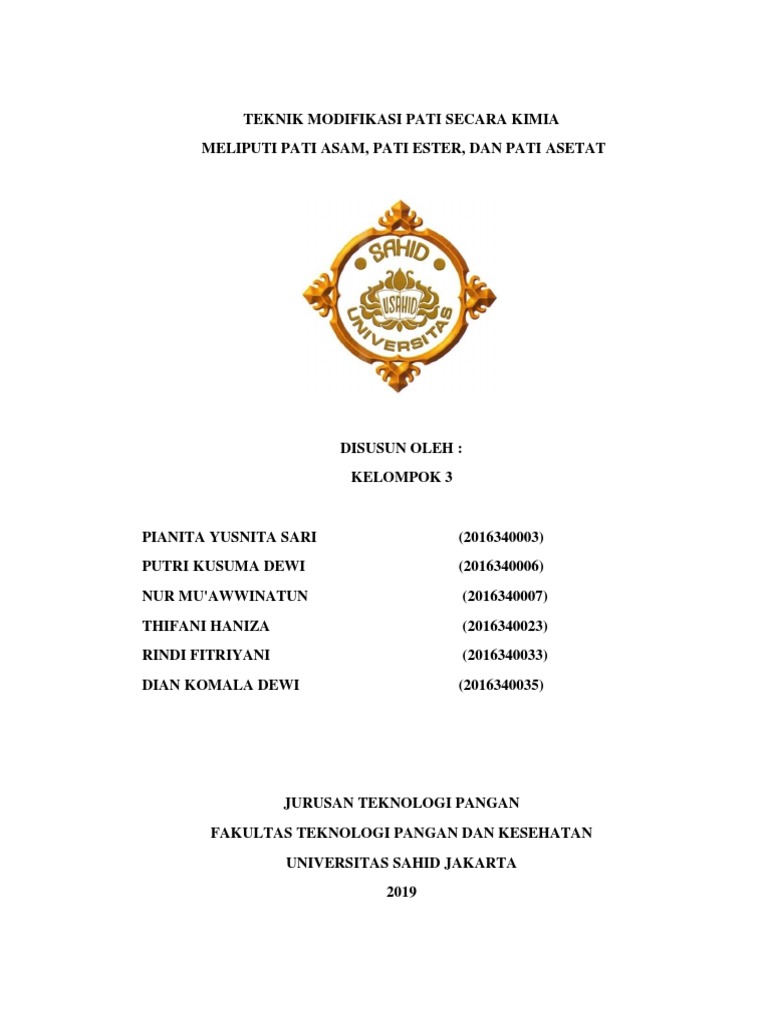 Teknik Modifikasi Pati Berdasarkan Kimia Secara Pati Asam 2 (Fix) | PDF