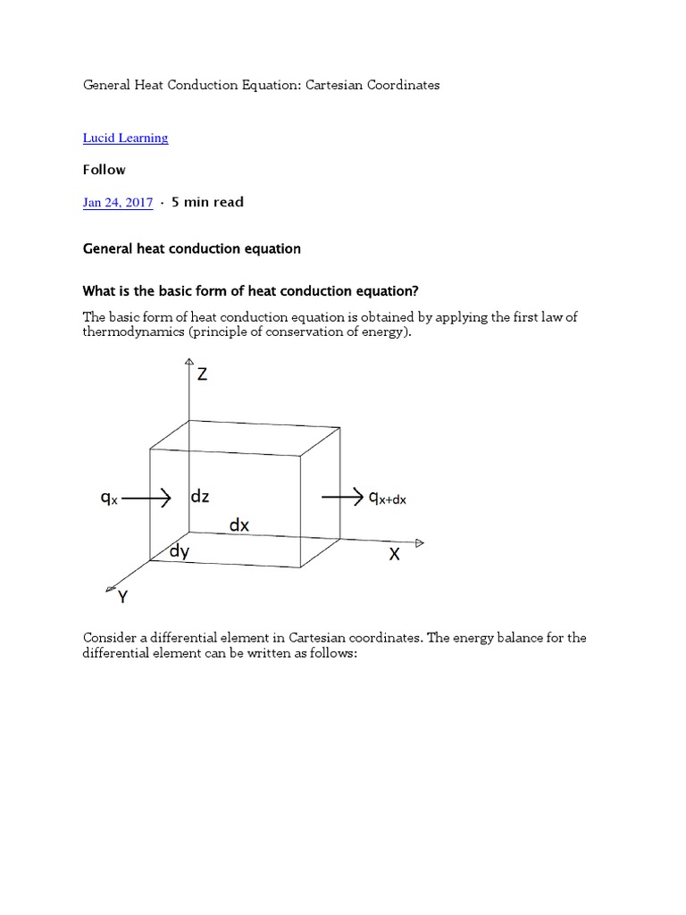 General Heat Conduction Equation | PDF | Heat | Nuclear Fusion