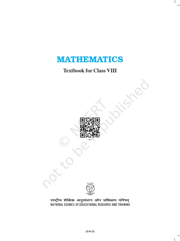 Mathematics Class 8 | PDF | Integer | Division (Mathematics)